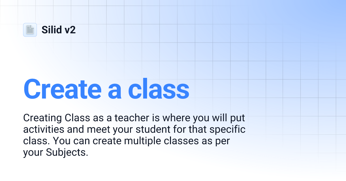 Create a class | Silid v2