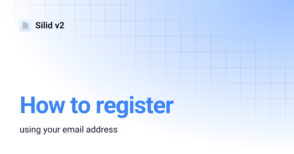How to register | Silid v2